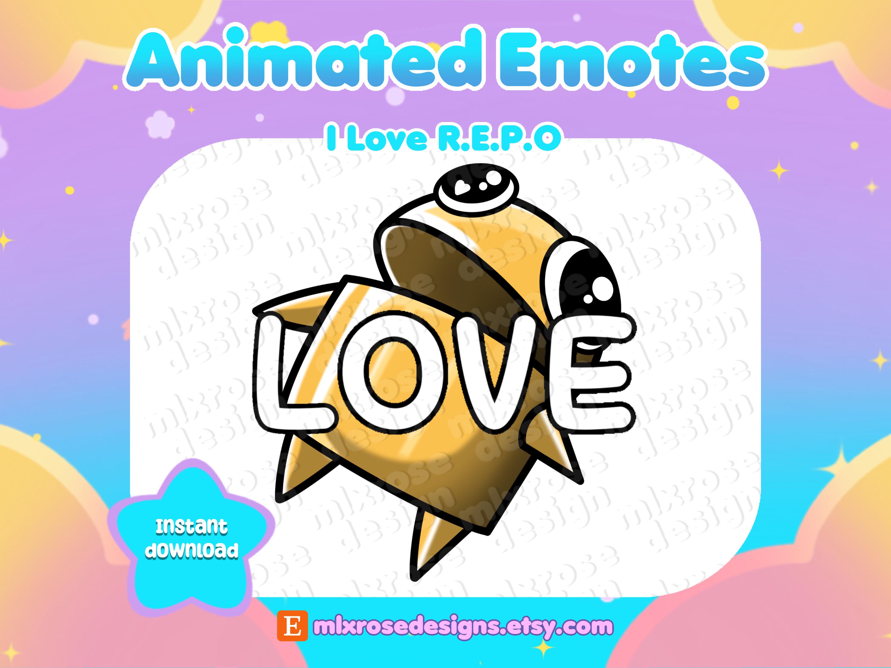 I Love R.E.P.O Horror Game Robot Animated Emote | Digital Download ...