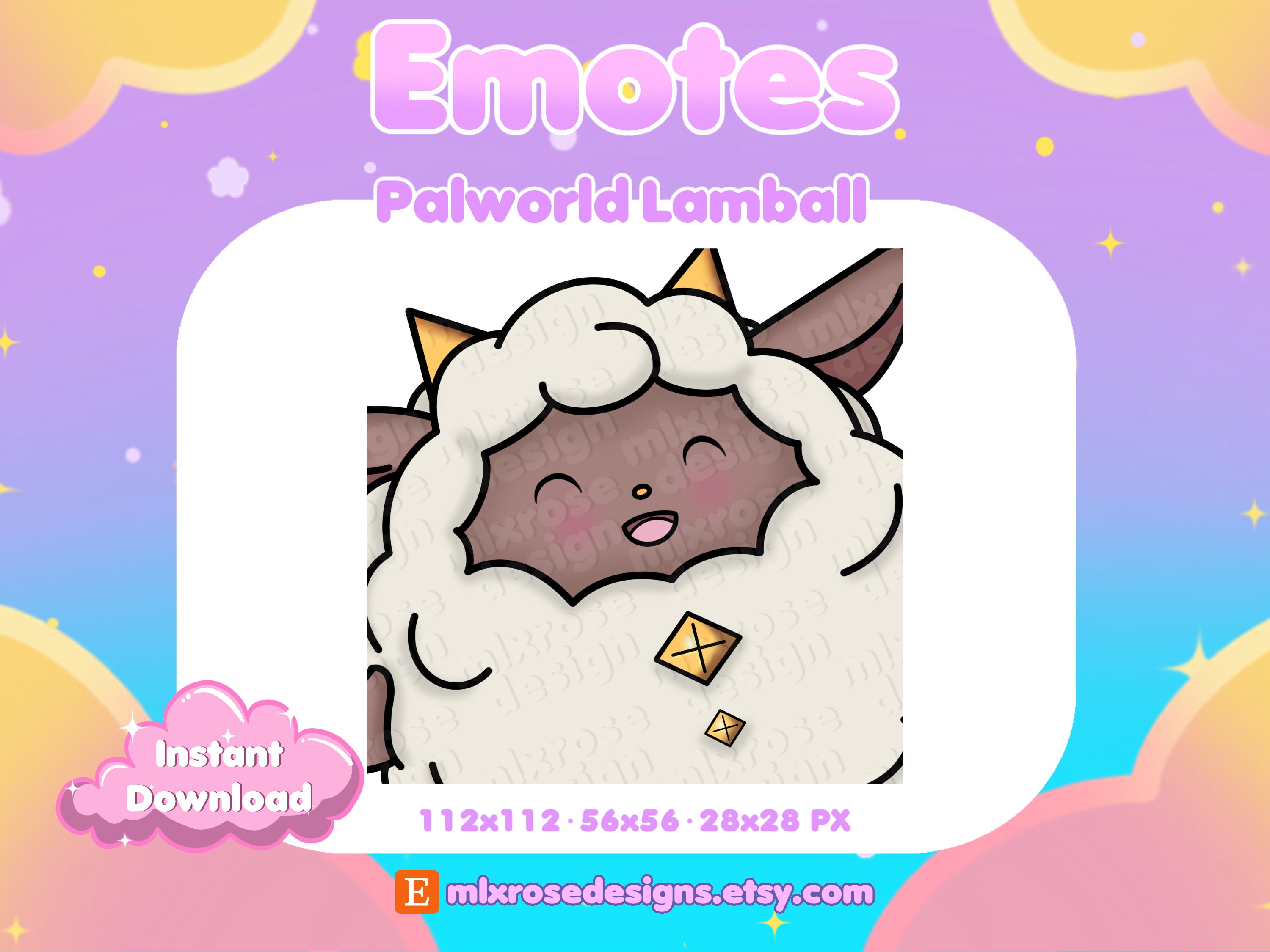 Palworld Happy Lamball Emote for Twitch Streamers, Discord, Youtube ...