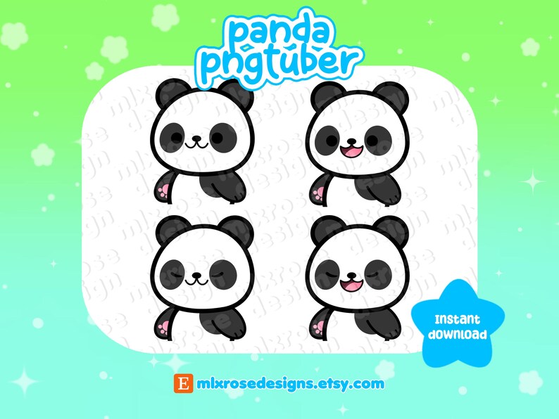 Pngtuber - Panda | Chibi | Cute | Kawaii | Twitch | Youtube | Vtuber ...