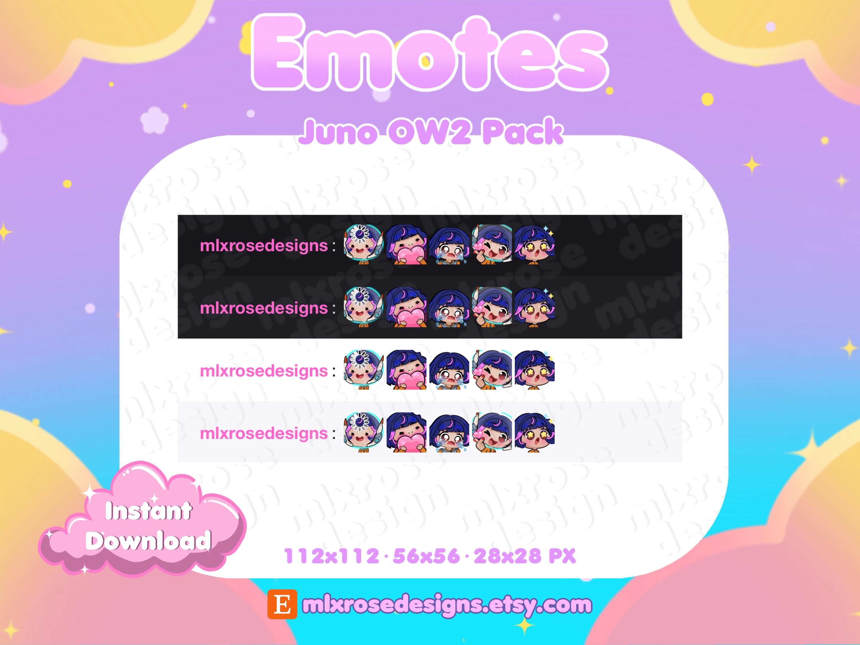 Juno Overwatch Emote Pack for Twitch Streamers, Discord, Youtube ...