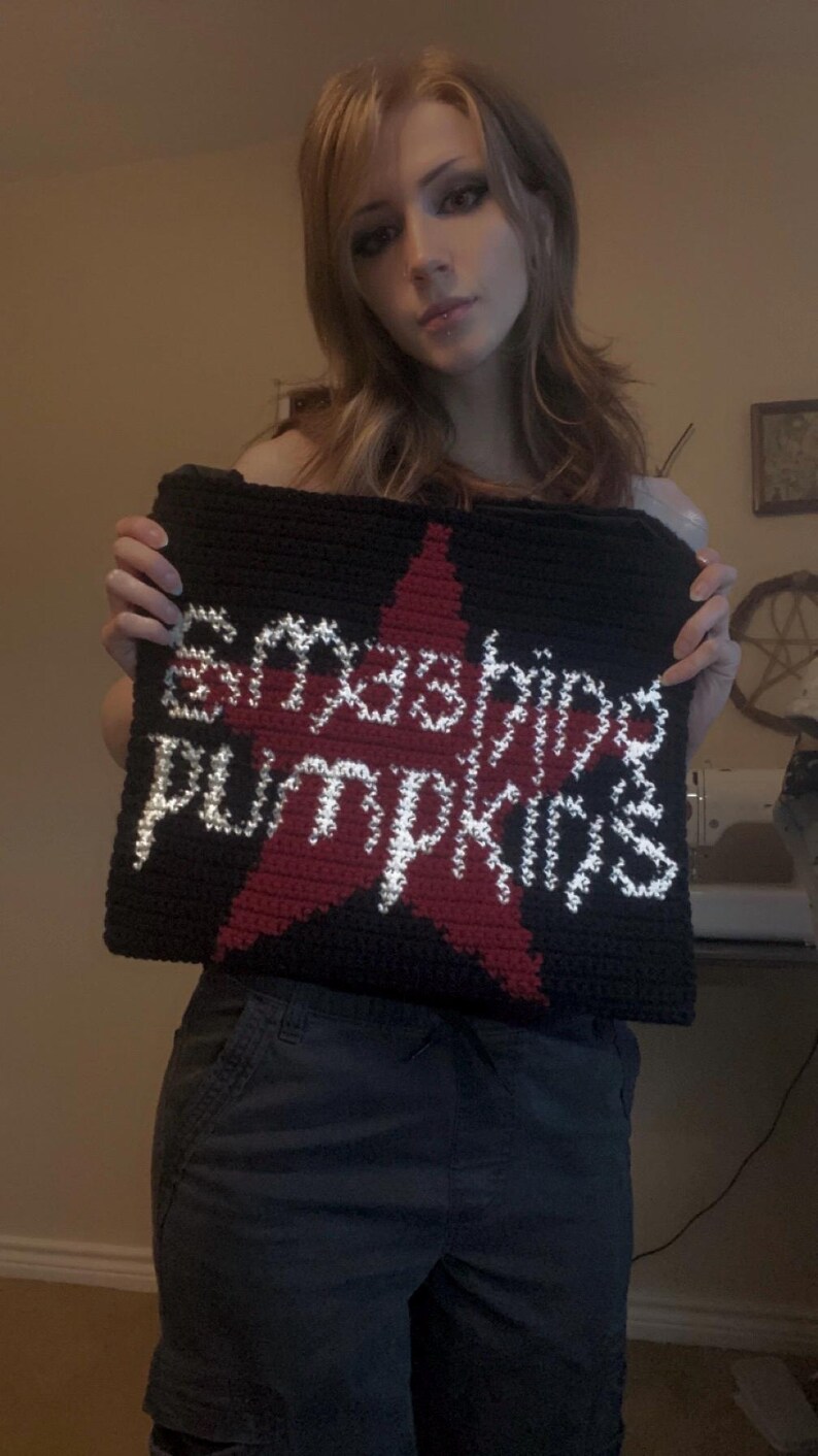 Smashing Pumpkns Logo Crochet Tote Bag - Etsy