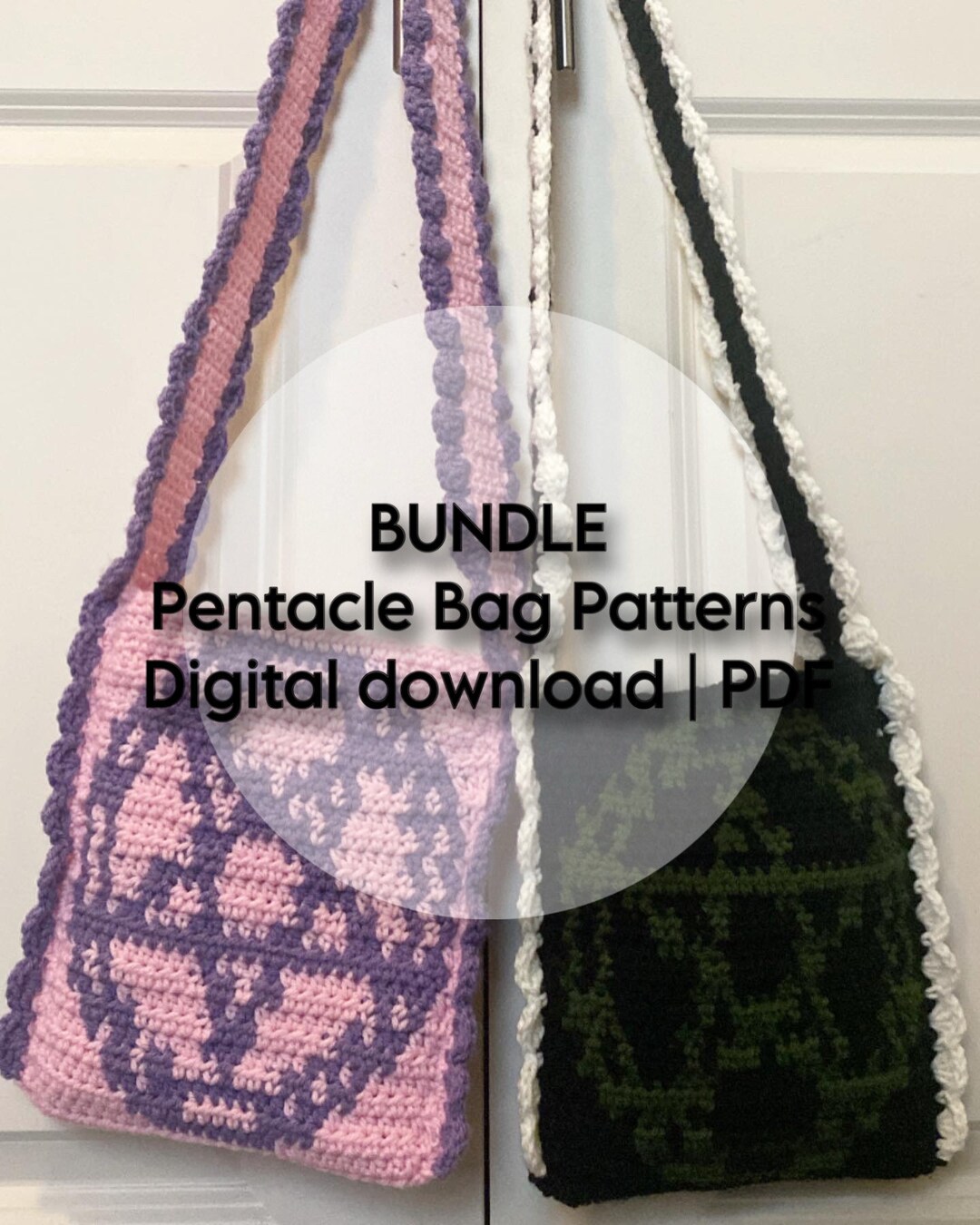 BUNDLE | Gothic Inverted Pentacle Crochet Crossbody Bag Written Pattern ...