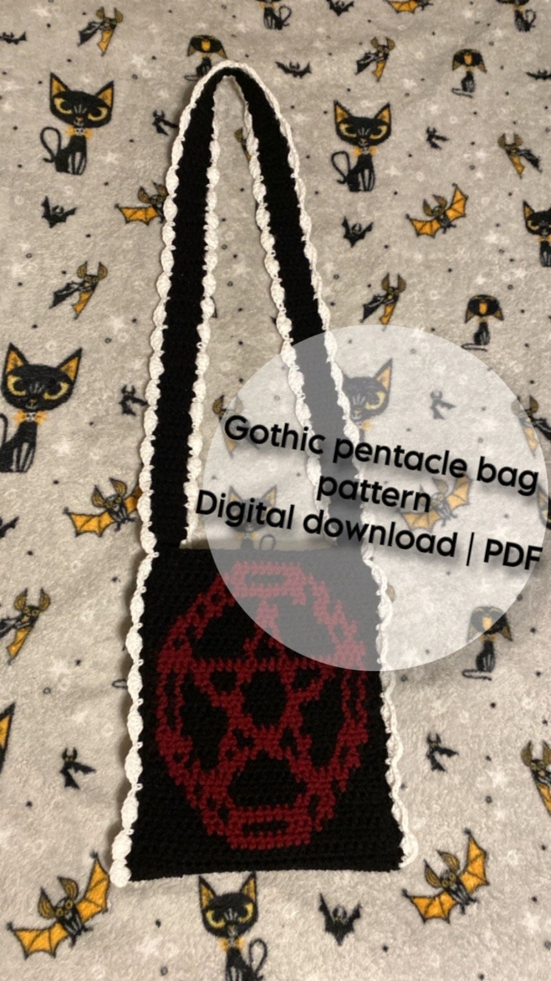 Gothic Pentacle Crochet Crossbody Bag Written Pattern | DIGITAL ...