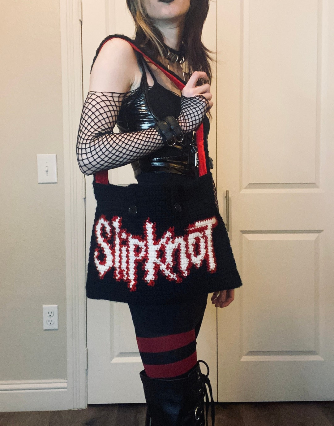 Slipknot Inspired Logo Crochet Mall Goth Bag | PREORDER | Numetal Metal ...