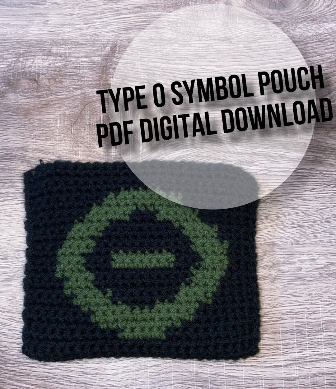Type O Symbol Crochet Pouch Pattern: Goth Tapestry (digital Download ...