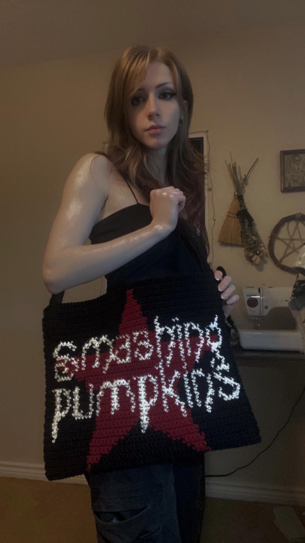 Smashing Pumpkns Logo Crochet Tote Bag - Etsy