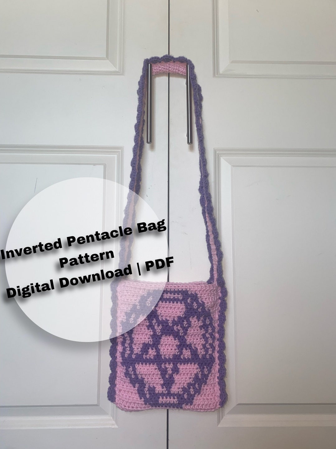 Gothic Inverted Pentacle Witch Crochet Crossbody Bag Pattern | DIGITAL ...