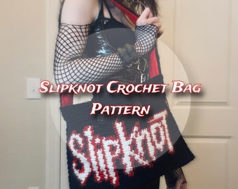 Slipknot Inspired Logo Crochet Mall Goth Bag Numetal Metal Band Crochet ...