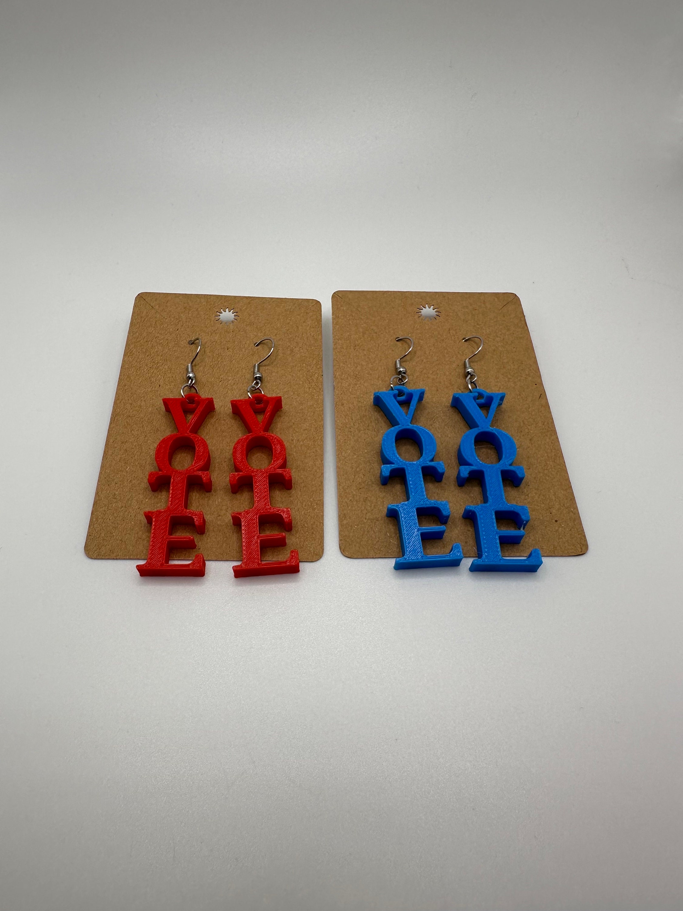 Vote Earrings 3D Printed ~ Vote Red ~ Vote Blue ~ Election ~ Voting ...