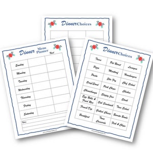 Quick & Easy DINNER MENU PLANNER, Fillable, Editable, Printable, Easy ...