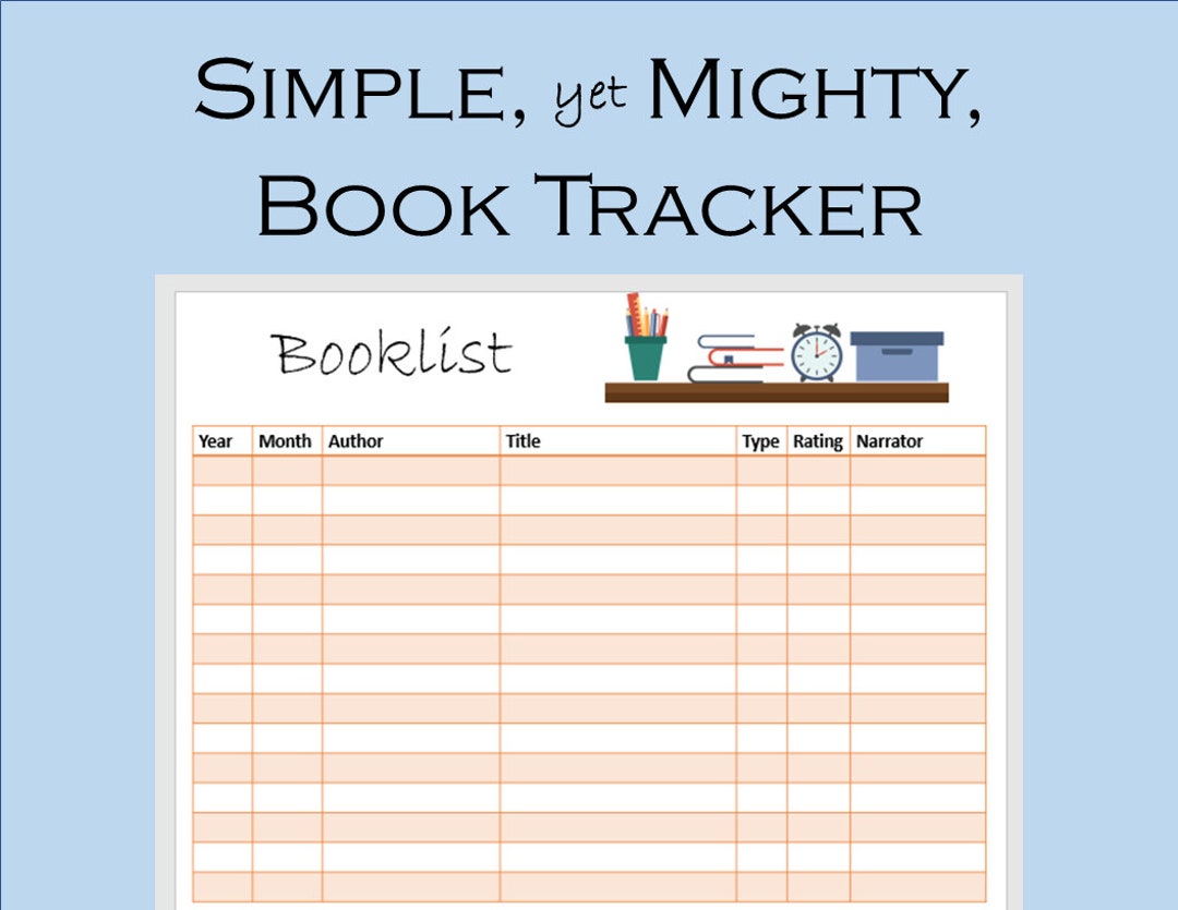 Booklist, Reading Log, Book Tracker, Book Rating Log, Kindle Book Log ...