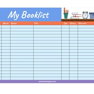 Booklist, Book Log, Best Books, Printable Book Tracker, Booklist With ...
