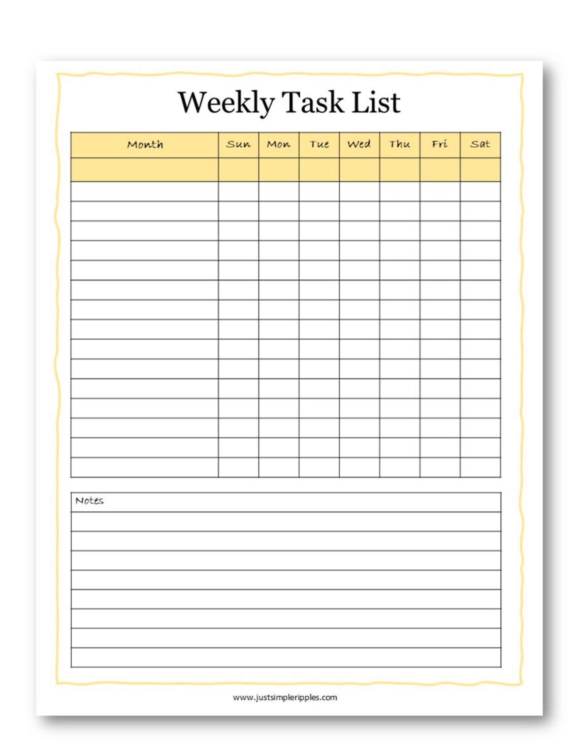 Weekly TASK/HABIT TRACKER Log Simple Habit Tracker Notes - Etsy