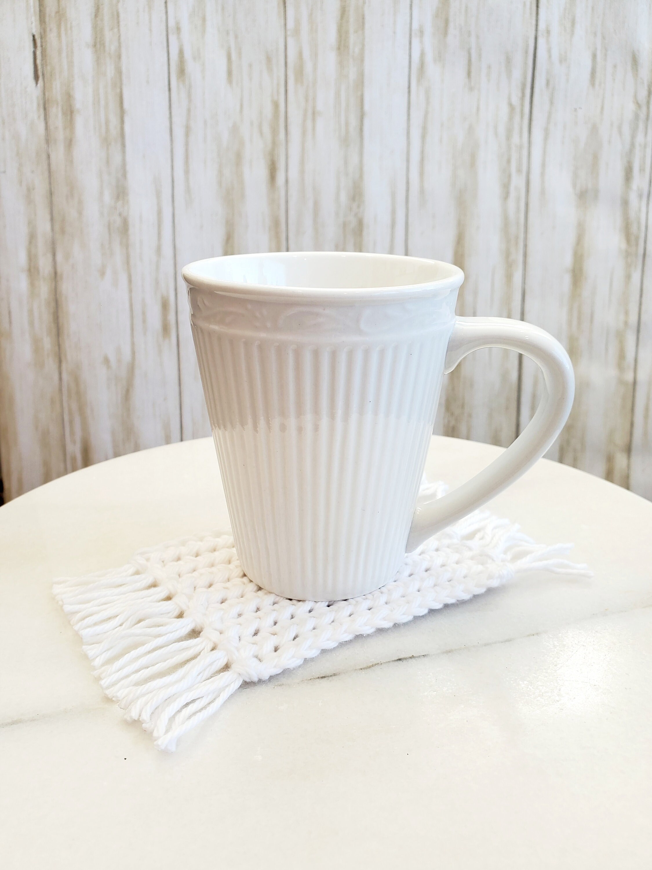 CROCHET PATTERN, the Ridged Mug Rug, Crocheted Mug Rug With Fringe ...