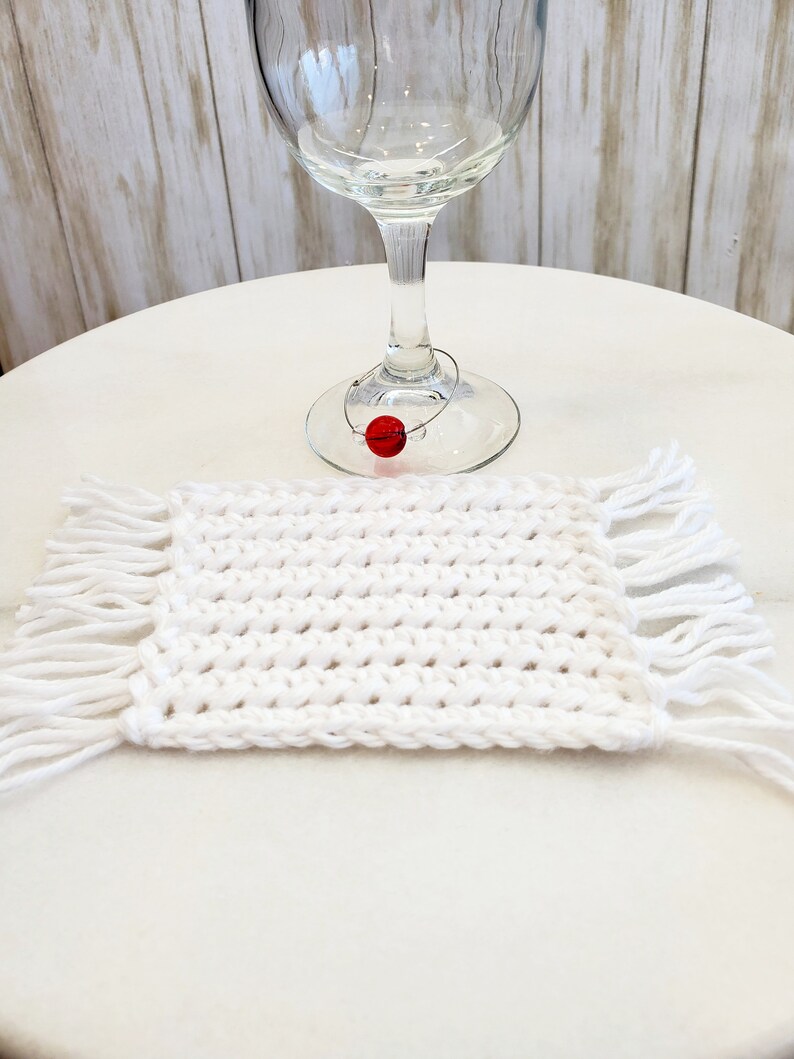 CROCHET PATTERN, the Ridged Mug Rug, Crocheted Mug Rug With Fringe ...