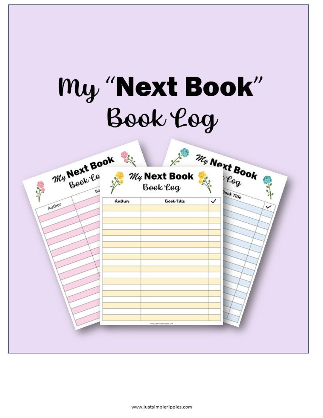 Booklist, Reading Log, Book Tracker, Books I Want to Read Log, Next ...