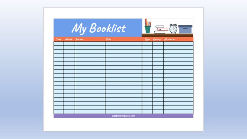 Booklist, Book Log, Best Books, Printable Book Tracker, Booklist With ...
