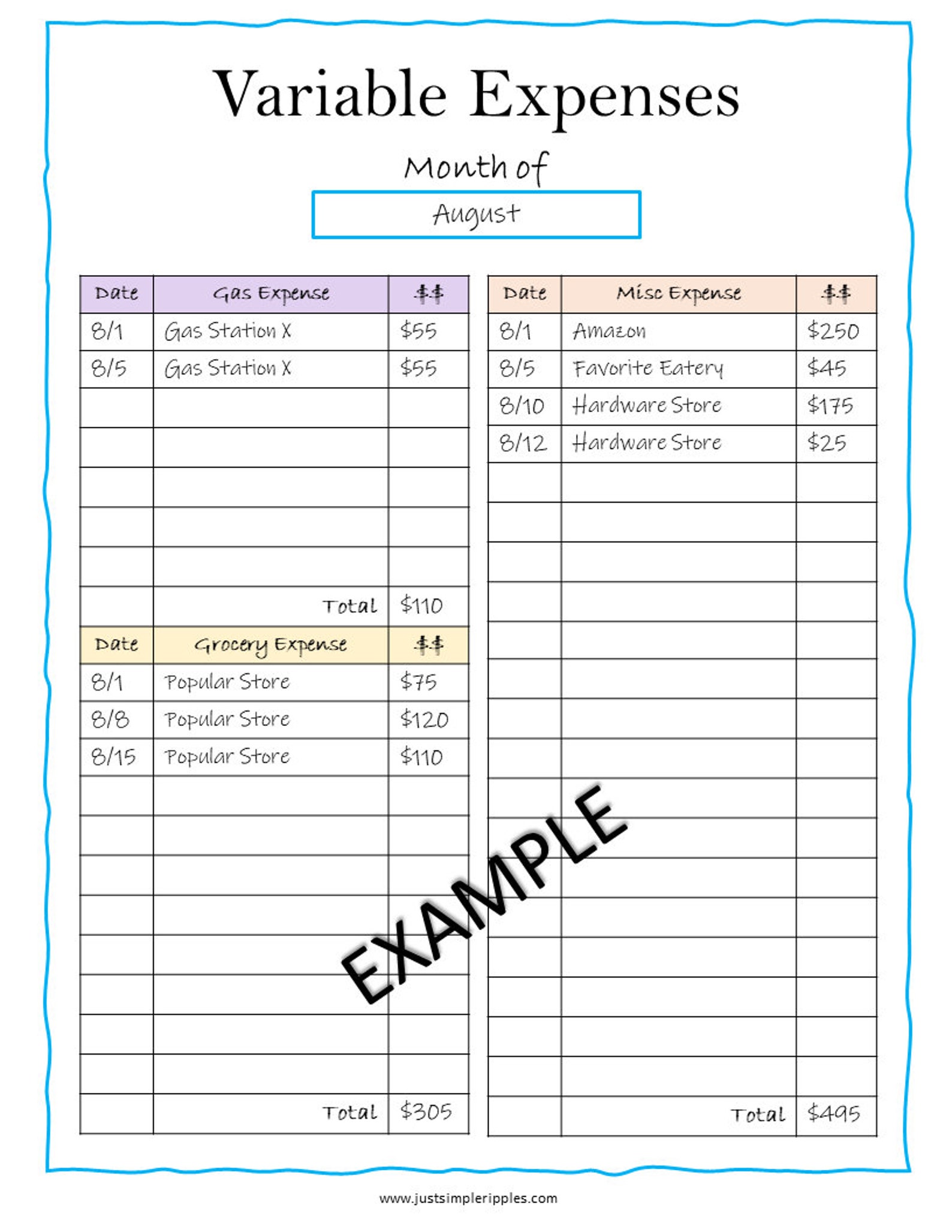 SIMPLE BUDGET, Beginner Budget, Easy-to-use Printable Budget - Etsy