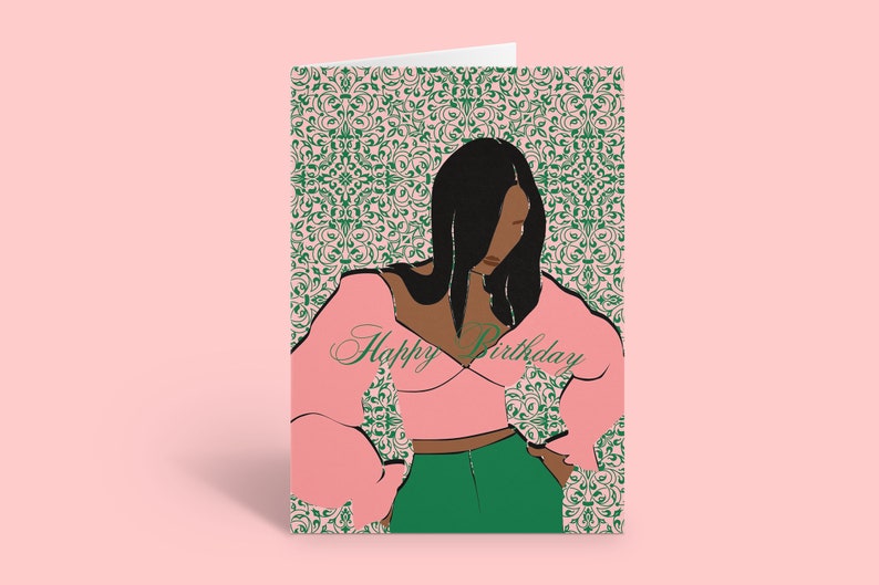 Alpha Kappa Alpha Sorority Inspired Birthday Card AKA 1908 Celebration ...