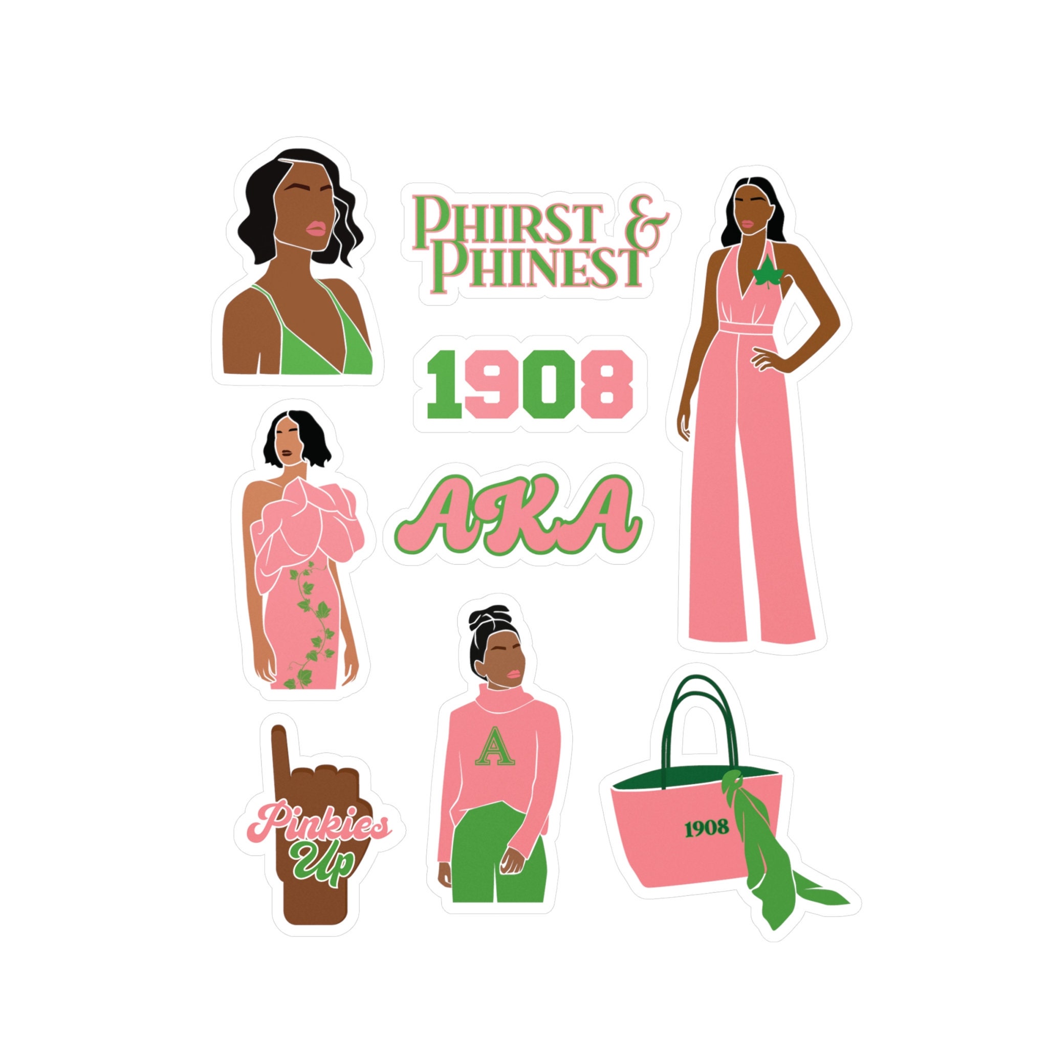 Alpha Kappa Alpha Sorority, Inc Inspired Kiss-cut Vinyl Decals Delta ...
