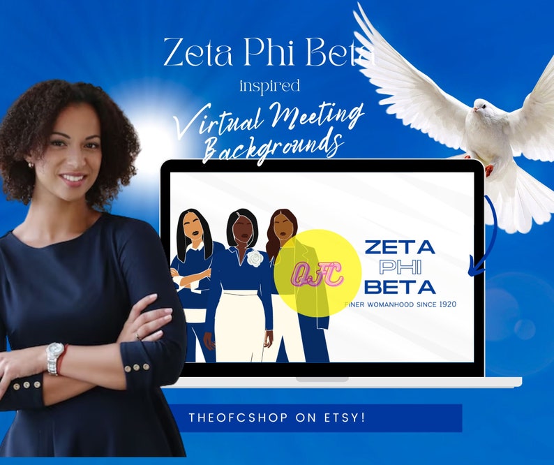 Zeta Phi Beta Zoom Backgrounds Zeta Virtual Meeting - Etsy Canada