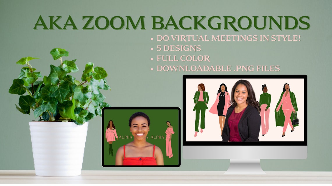 Alpha Kappa Alpha Zoom Backgrounds AKA Virtual Meeting - Etsy
