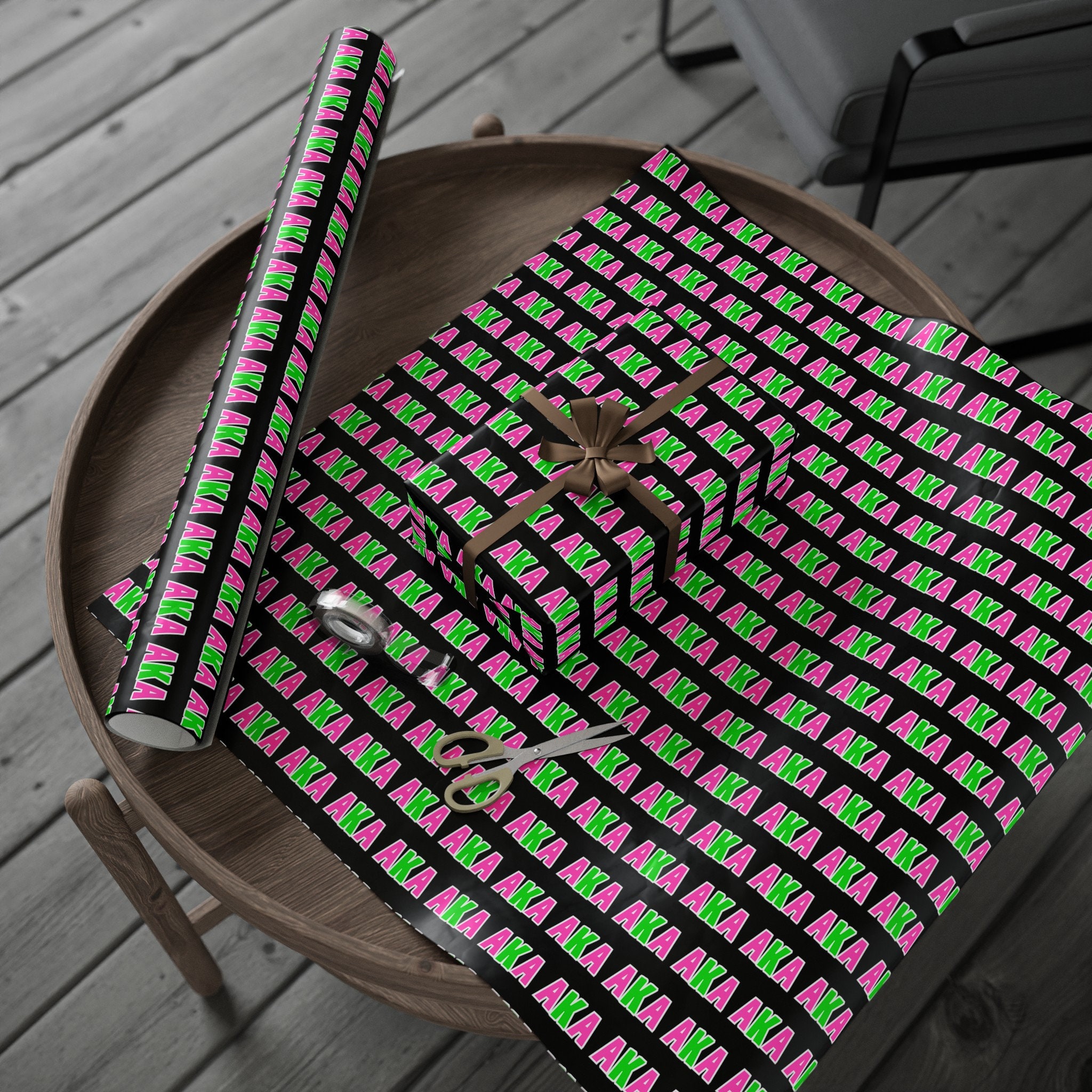 Alpha Kappa Alpha Sorority Inspired Neon AKA Gift Wrap Paper Wrapping ...