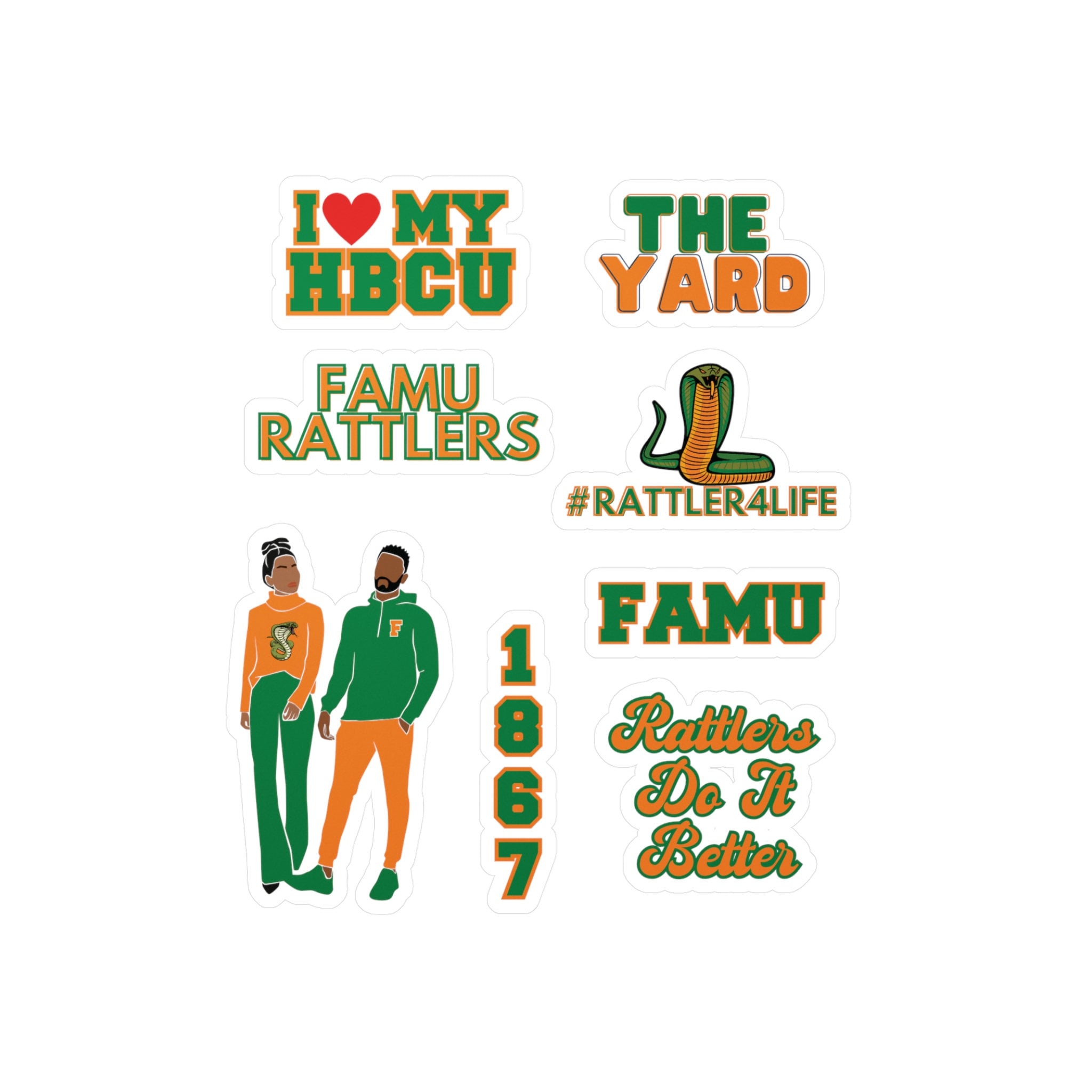 Florida A&M University Vinyl Decal Stickers FAMU Rattlers HBCU Laptop ...