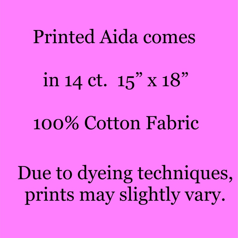 14ct Count Printed Aida Fabric, 15"x18" Cross Stitch Embroidery DMC ...