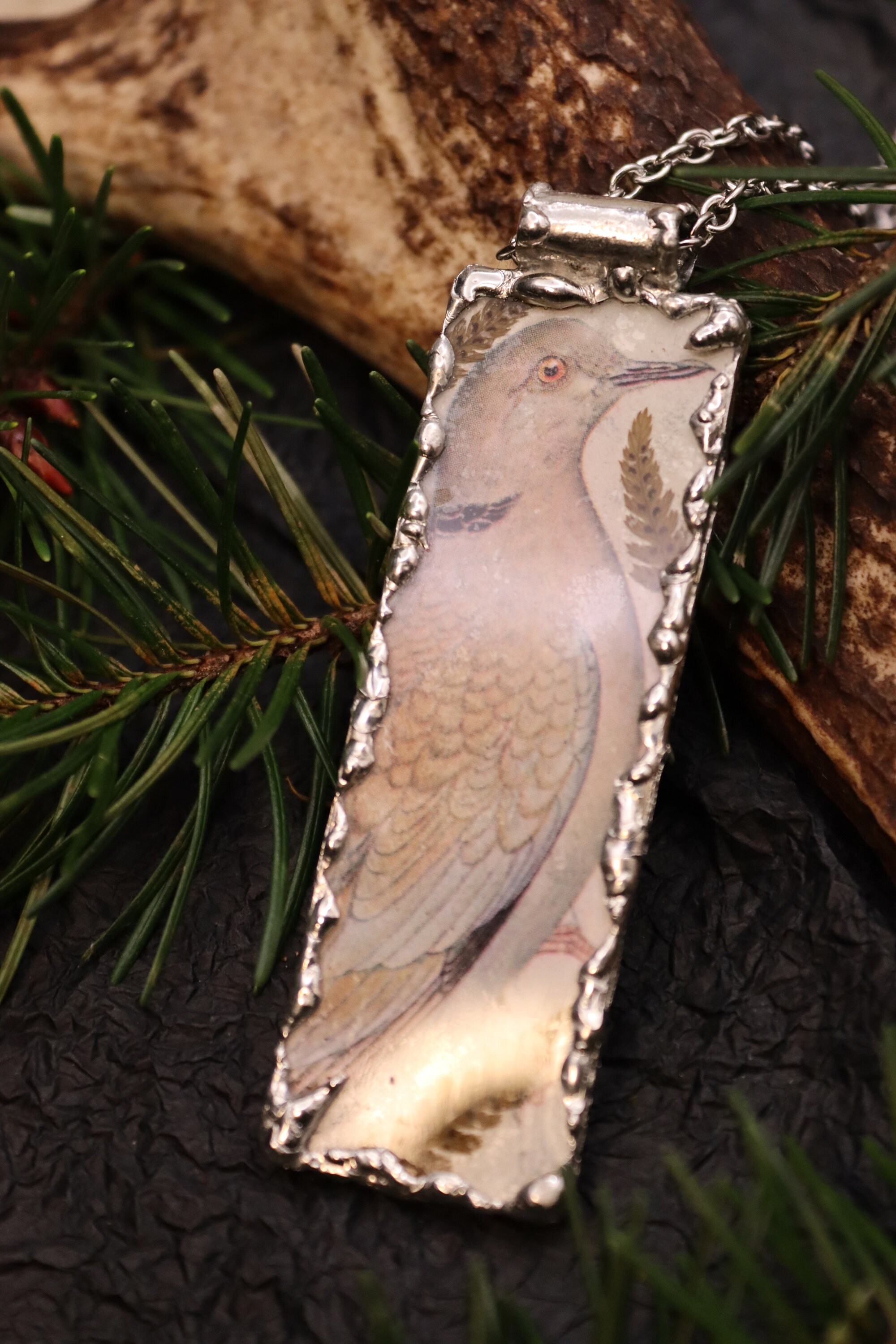 Bird & Bramble Field Guide Dove Pressed Ferns Bird Freeform Solder ...