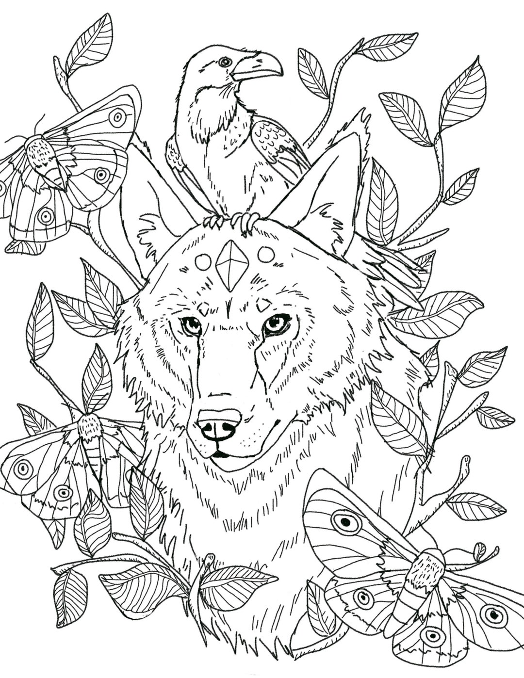 Tribal Wolf Coloring Pages