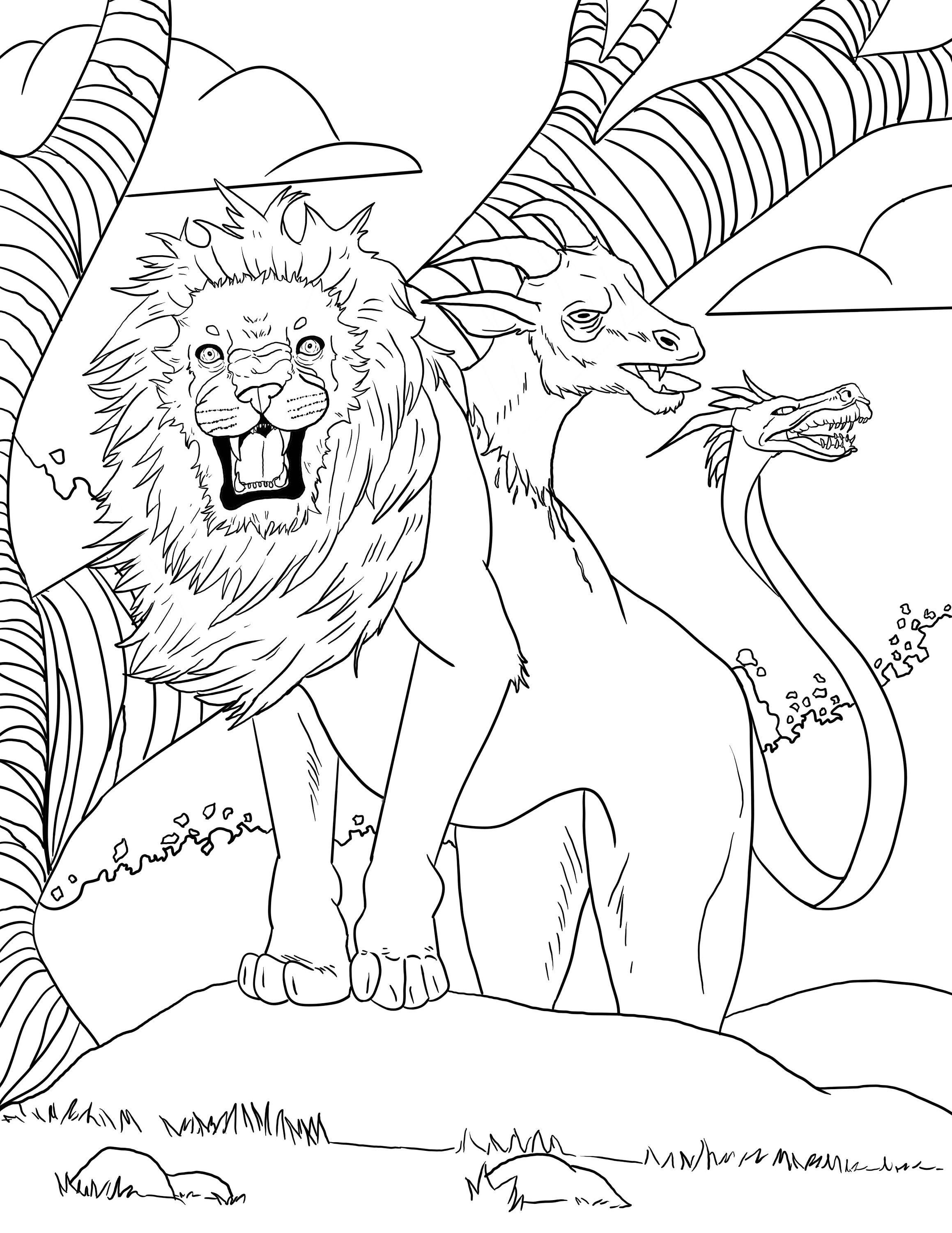 Chimera Downloadable Coloring Page - Etsy