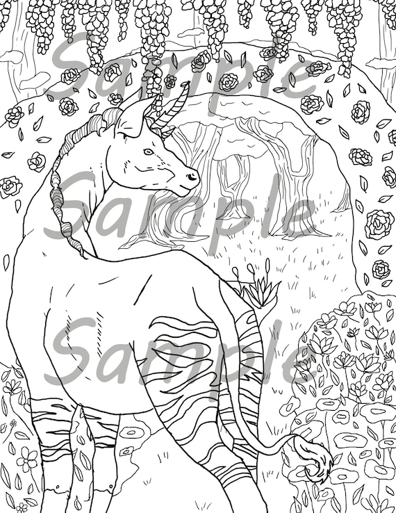 Okapi Coloring Pages