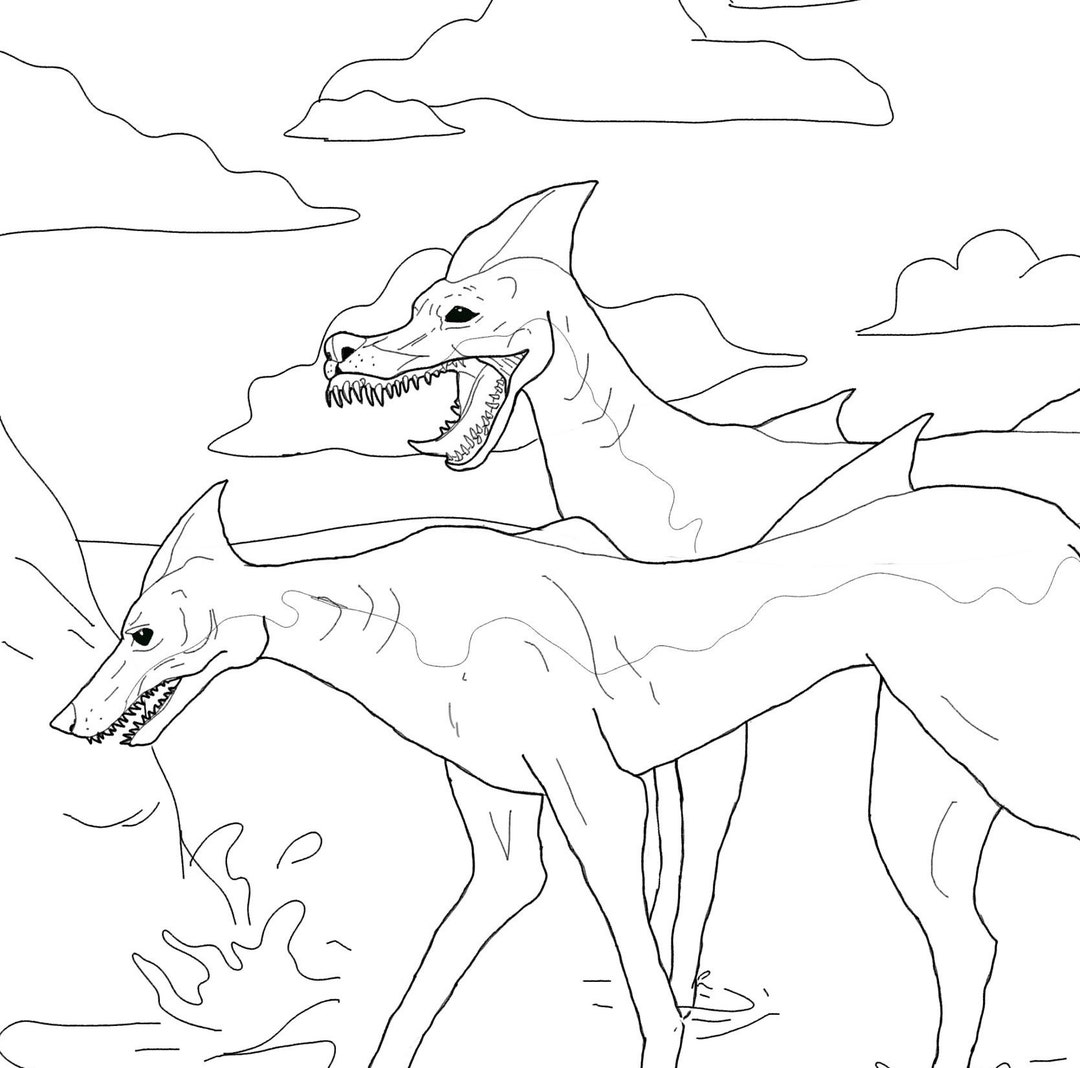 Shark Dog Downloadable Coloring Page - Etsy