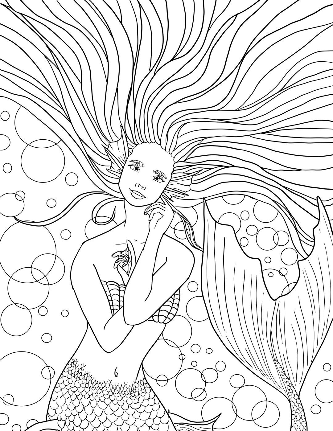 Mermaid Coloring Page Bundle - Etsy