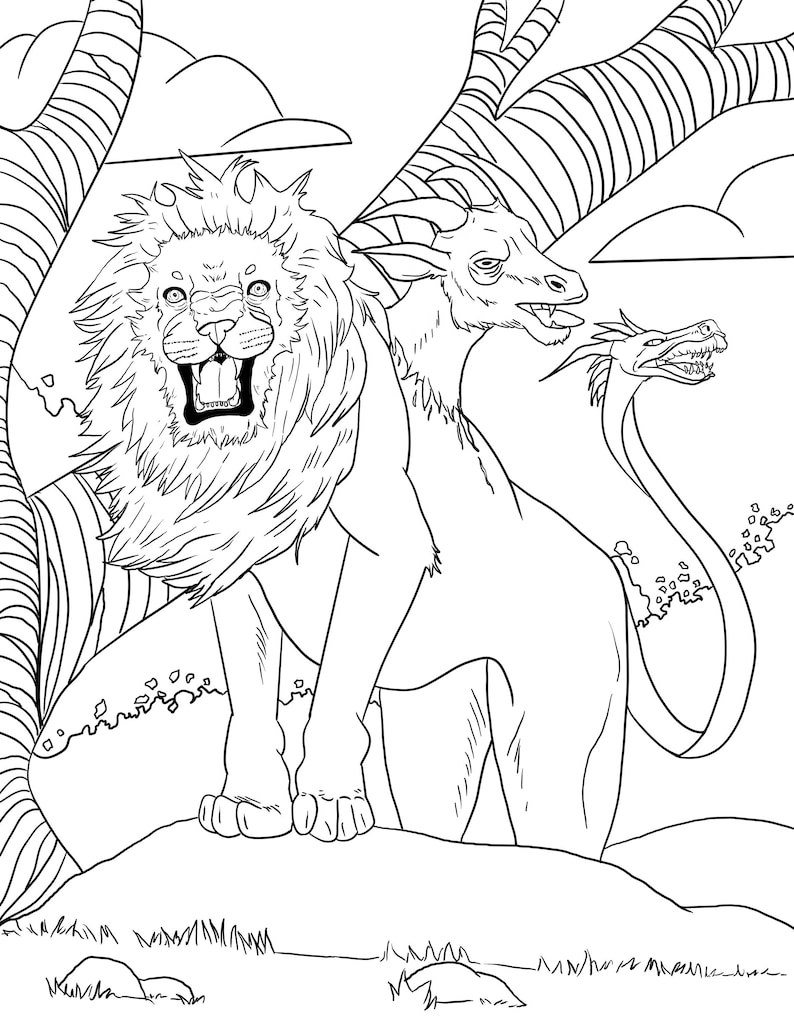 Chimera Downloadable Coloring Page - Etsy