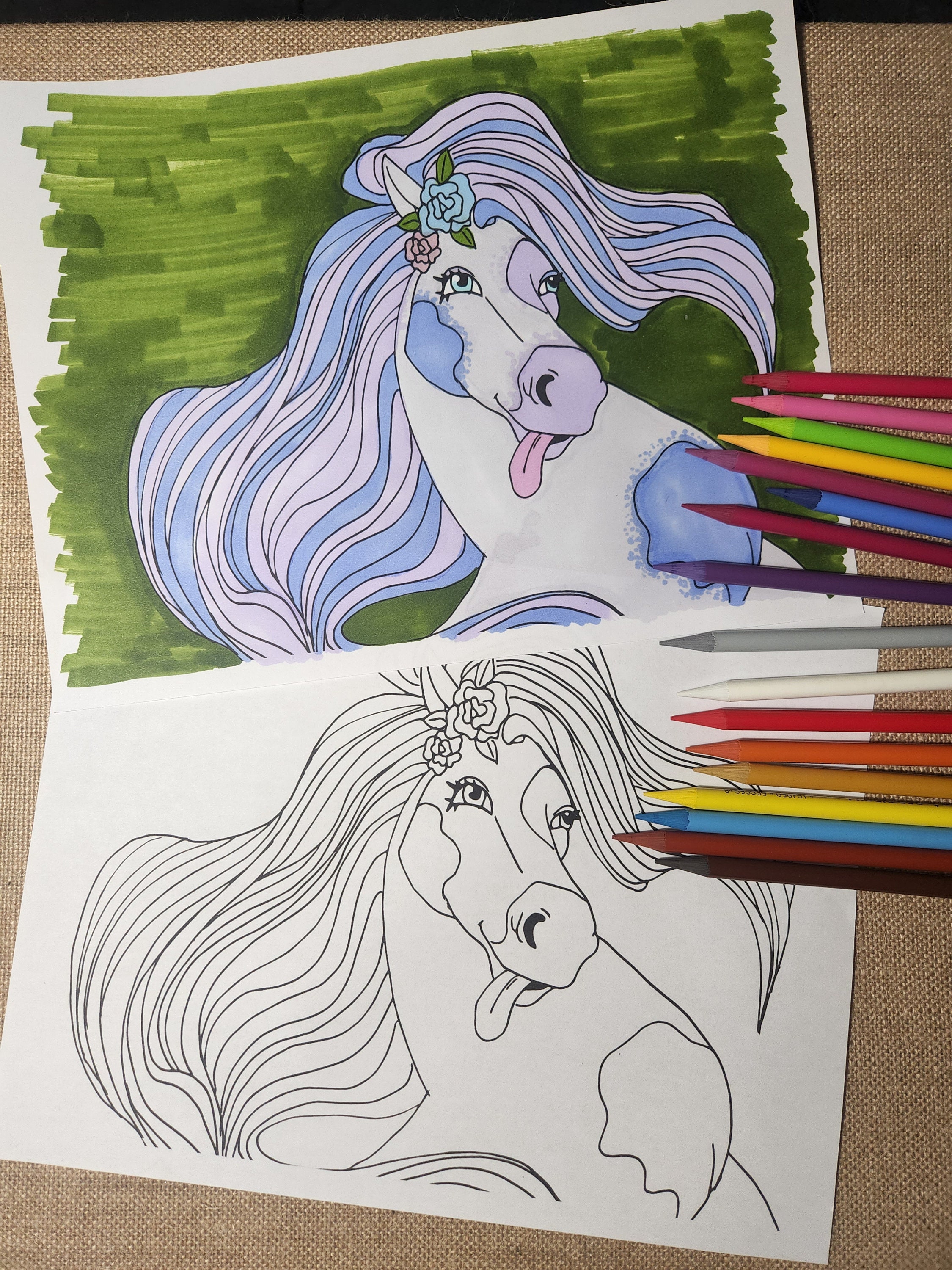 Cute Horse Downloadable Coloring Page - Etsy