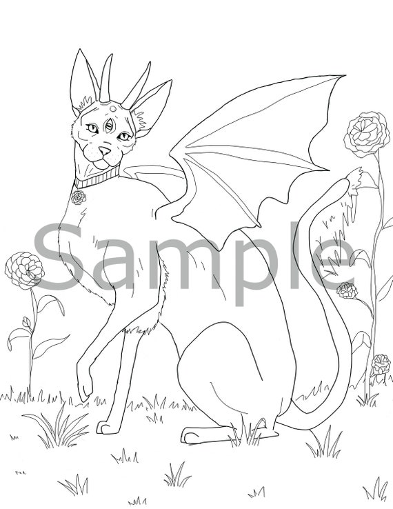 Dragon Cat Lineart