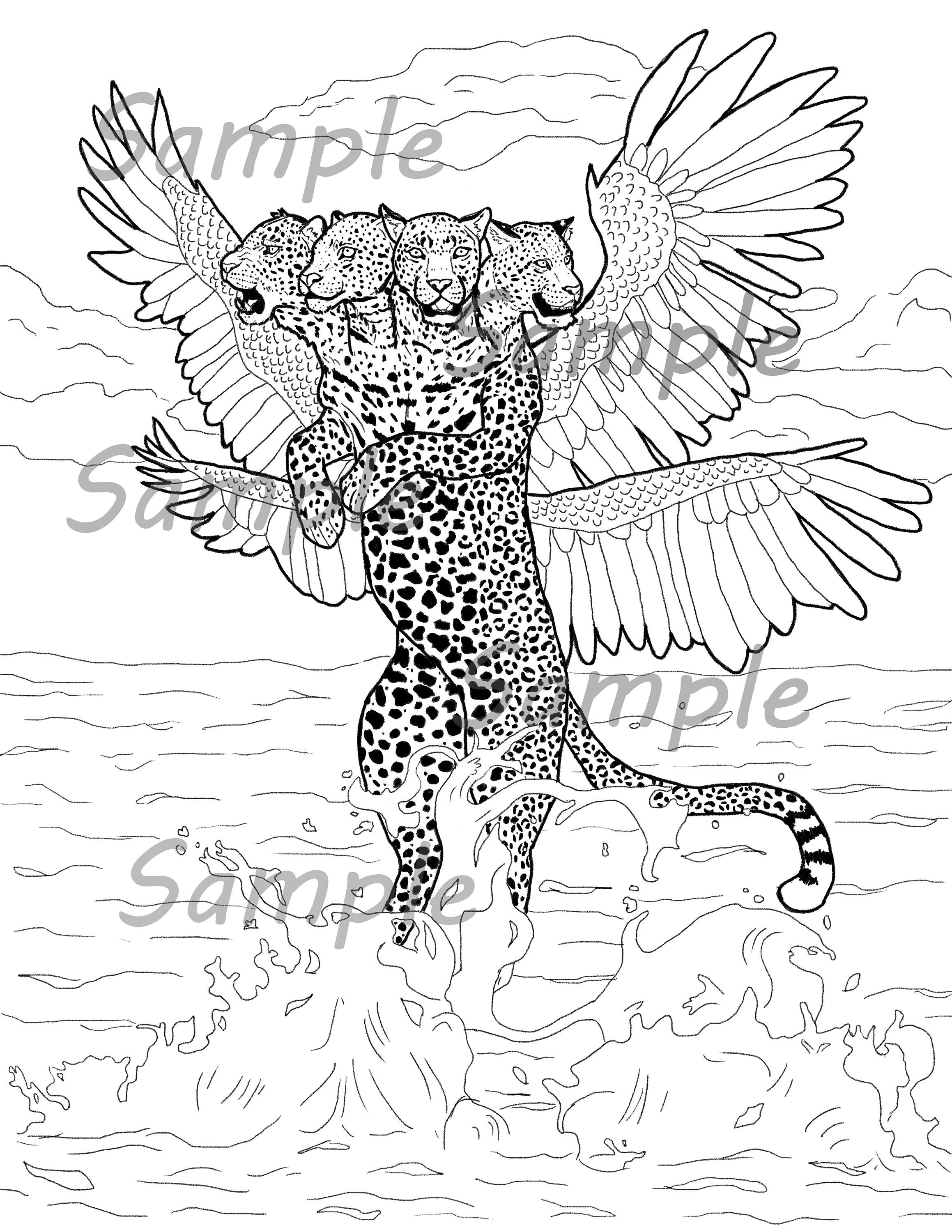 Daniel's Beast Animal Hybrid Downloadable Coloring Page - Etsy