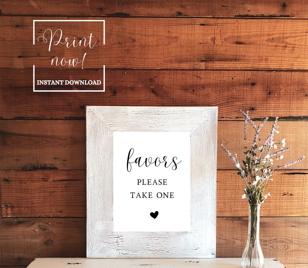 Favors, Please Take One/ Wedding Printable/ Instant Download/ Party ...