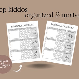 Kids Daily Checklist, PDF Printable - Etsy