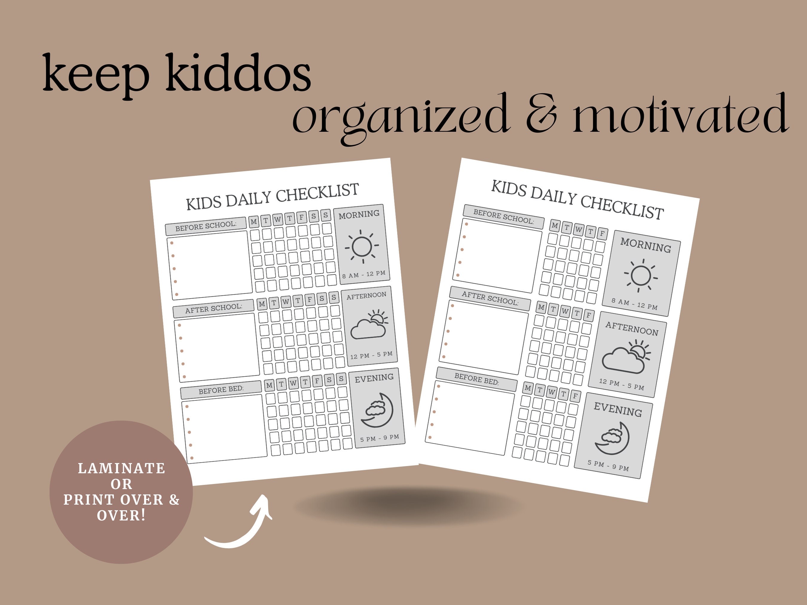 Kids Daily Checklist, PDF Printable - Etsy