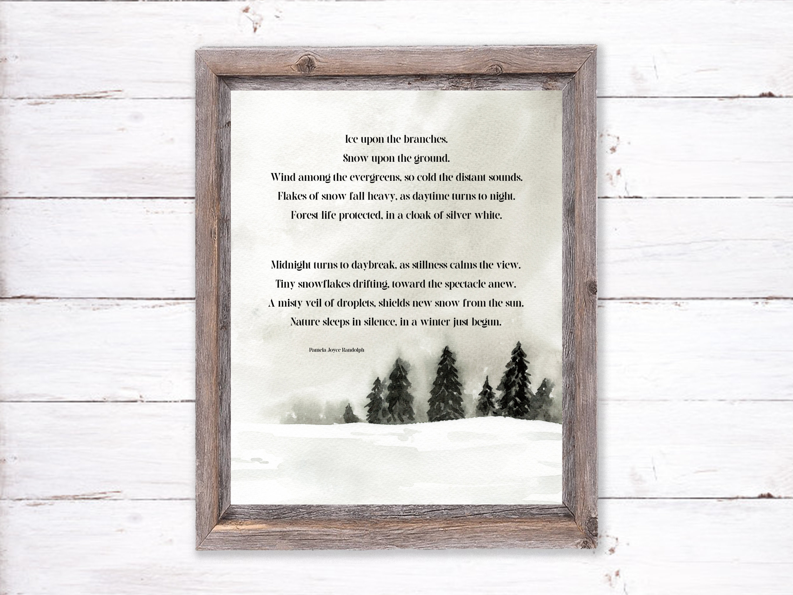 Ice Upon the Branches Poem, Winter Printable, Christmas Print, DIY ...