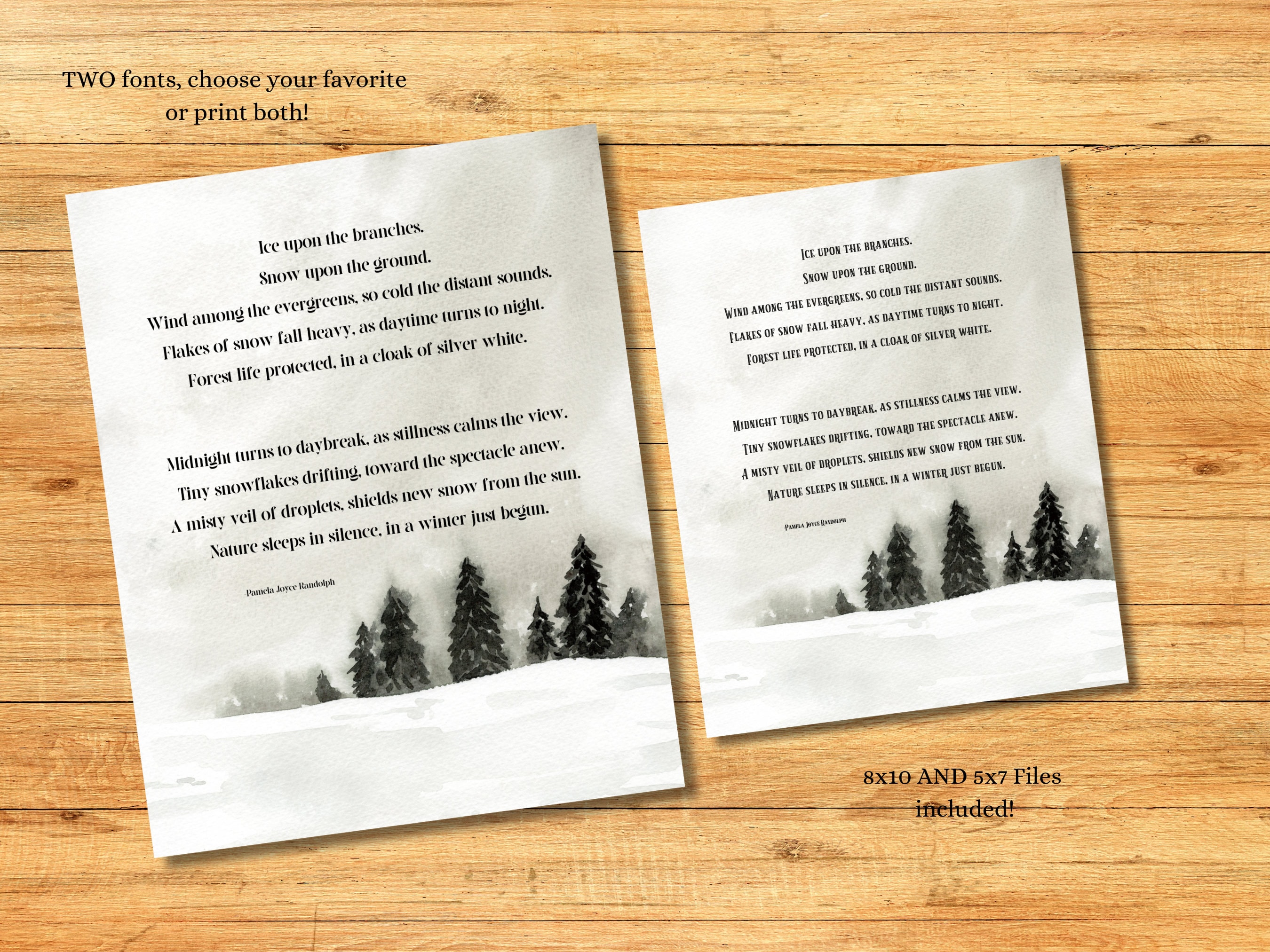 Winter Poem Print: "ice Upon the Branches" | Seasonal Home Decor ...