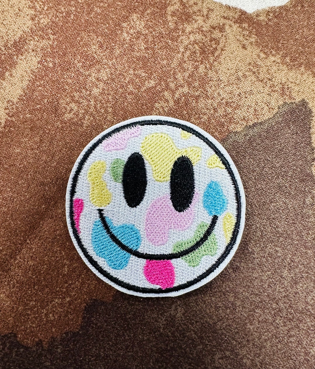 Smiley Face Patch Iron On - Etsy