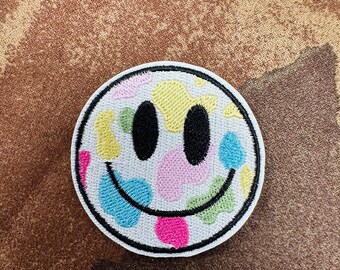 Smiley Face Patch, Small Hat Patches, Iron on Patch, Trucker Hat Patch, Trendy Patch, Girly ...