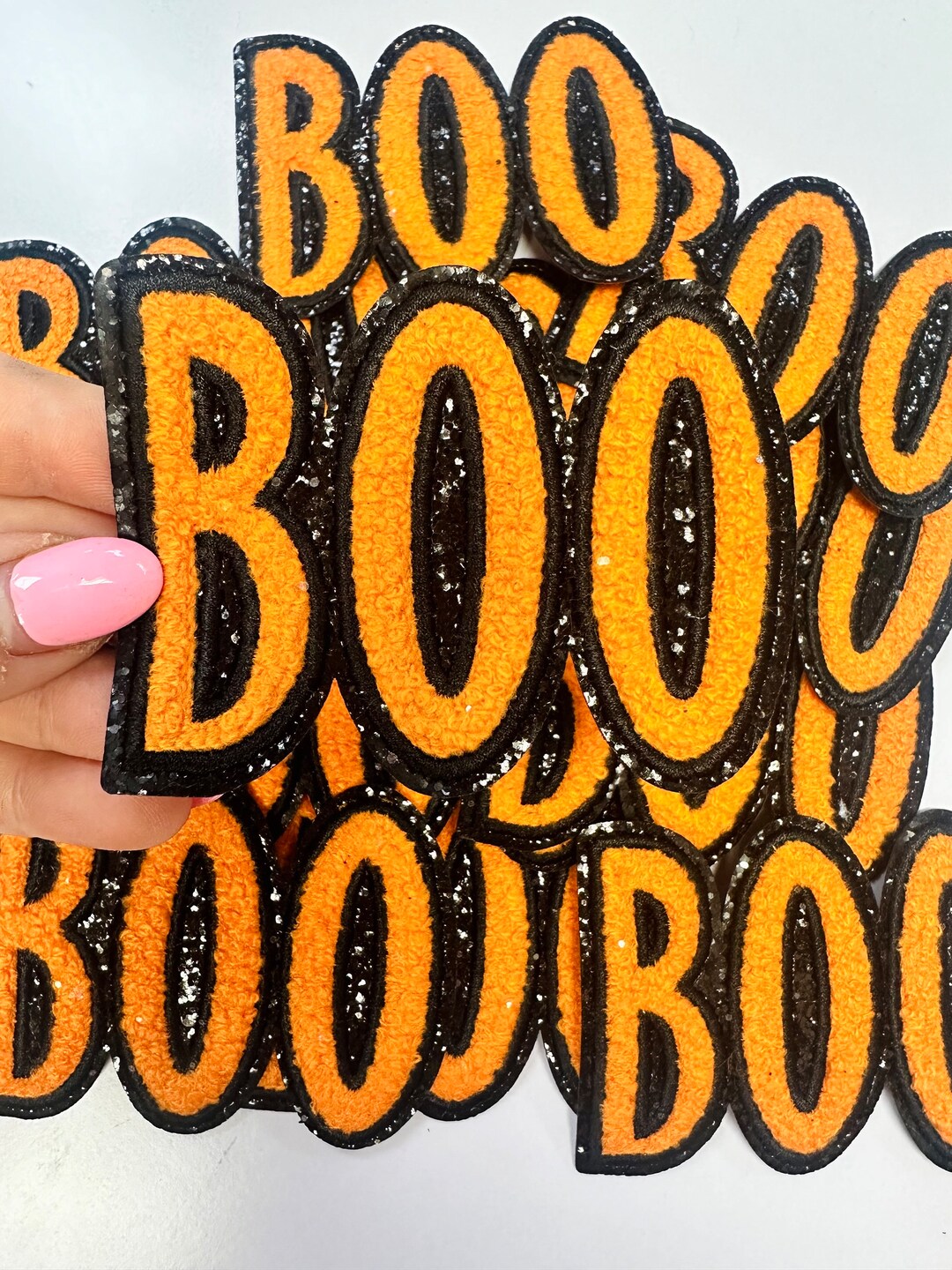 BOO Iron on Chenille Patch- Halloween Hat Patch - Etsy