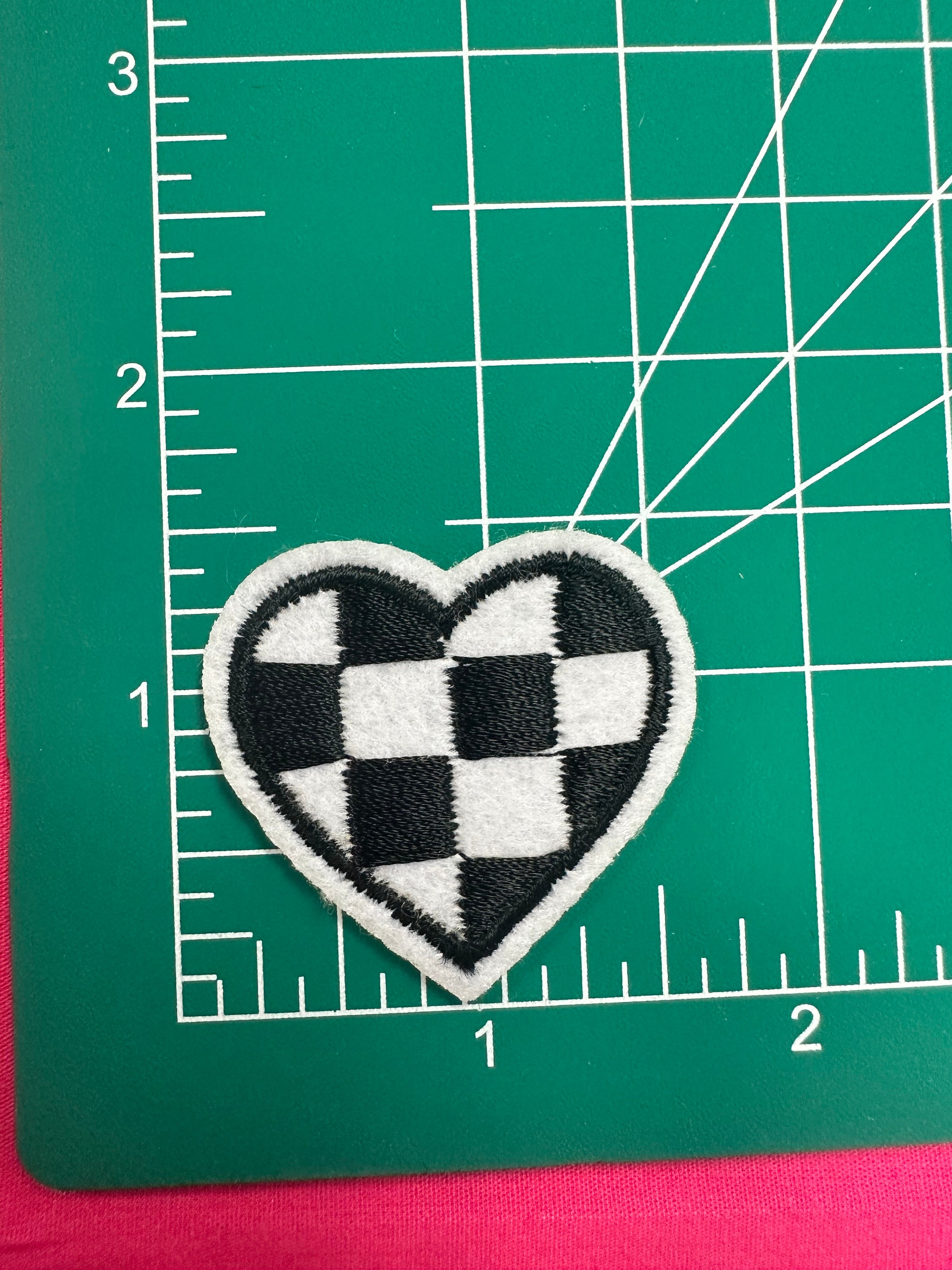 Mini Checkered Heart 4 PACK Iron on Patch - Etsy