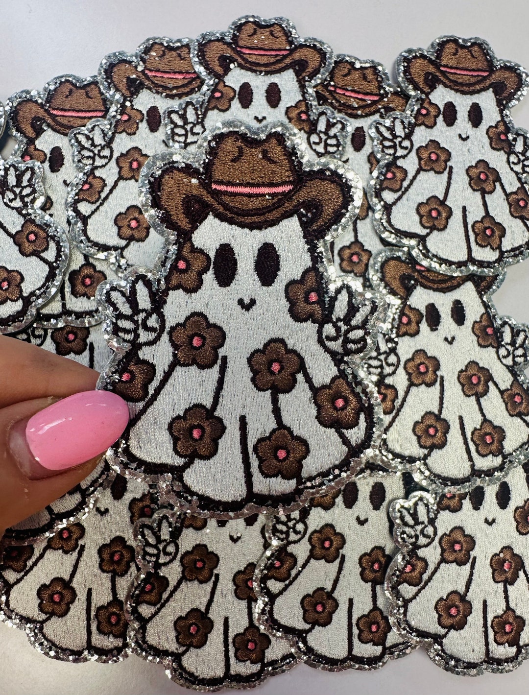 Ghost Iron on Chenille Patch- Halloween Hat Patch - Etsy