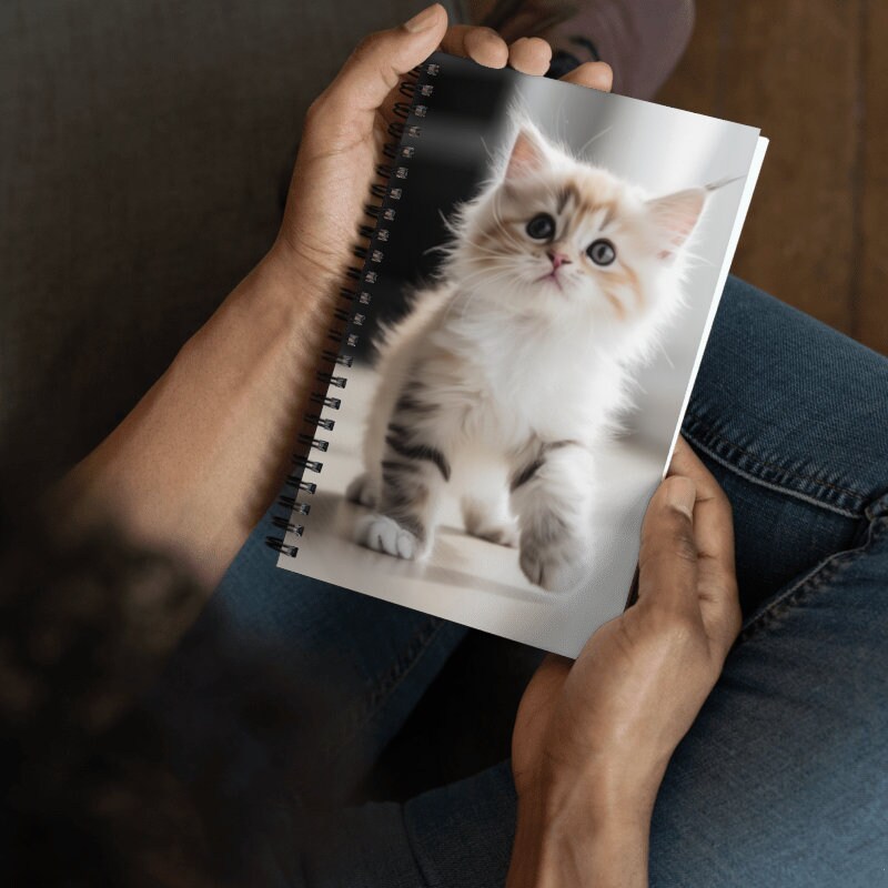 Maine Coon Kitten Spiral Notebook, Cats, Cute Kitten, Half Letter 5.58. ...